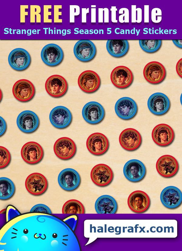 FREE Printable Stranger Things Season 5 Candy Stickers