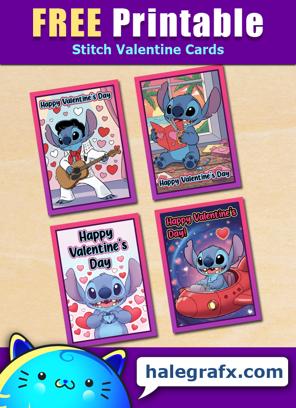 FREE Printable Stitch Valentine Cards